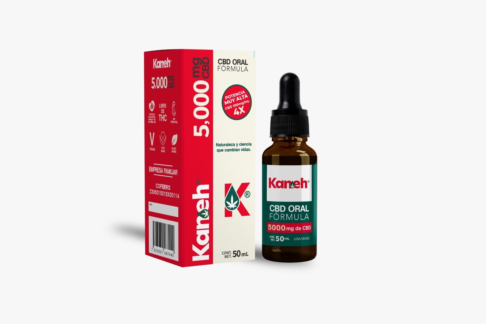 Kaneh - Tintura gotas CBD Cannabidiol aislado 5,000 MG 50 ML en México ...
